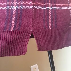a new day | Sweaters | A New Day Burgundy Plaid Crew Pullover Sweater ...
